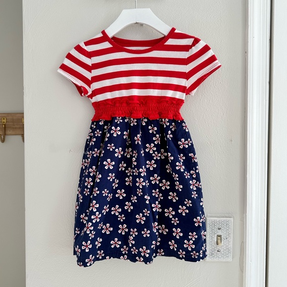 healthtex | Dresses | Healthtex Navy White Red Midi Dress Sz 5t | Poshmark